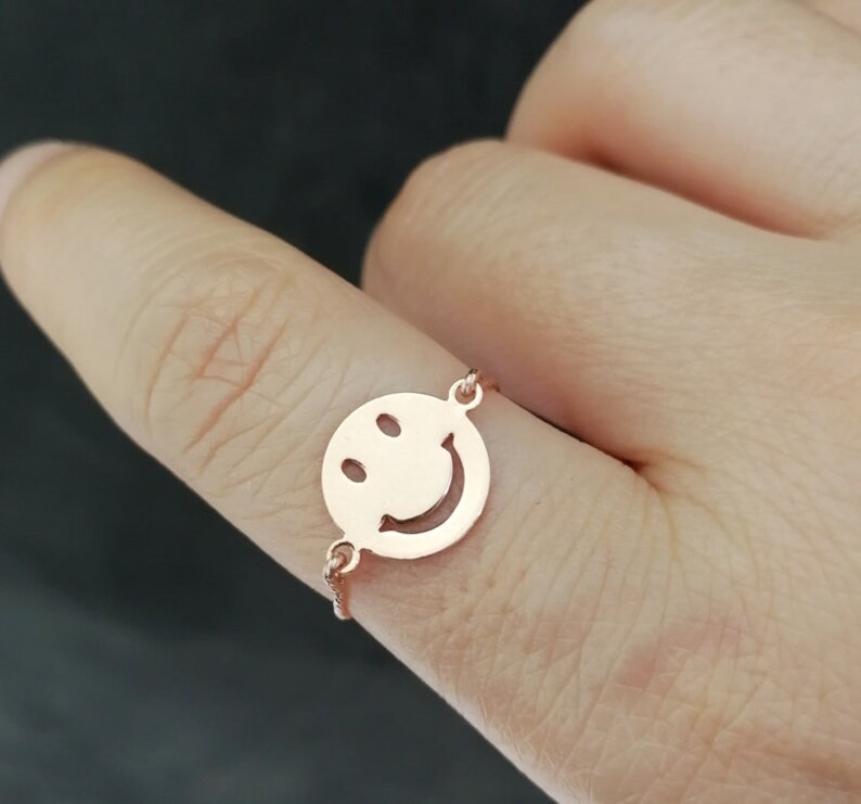 Smiling Face Ring, 925 Sterling Silver Wire, Gold Filled Wire, Connect ...
