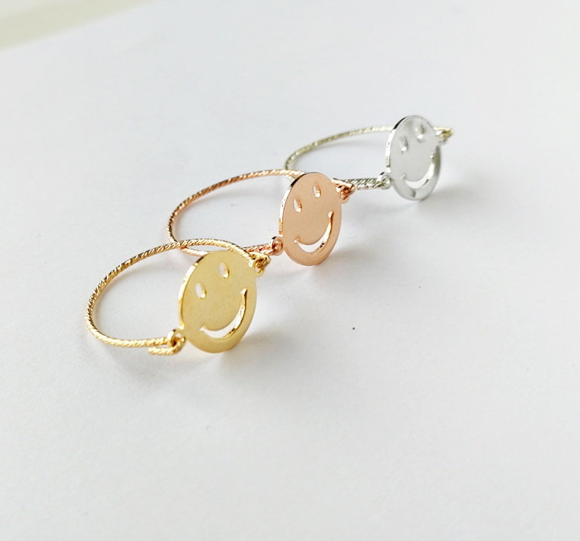 Smiling Face Ring, 925 Sterling Silver Wire, Gold Filled Wire, Connect ...