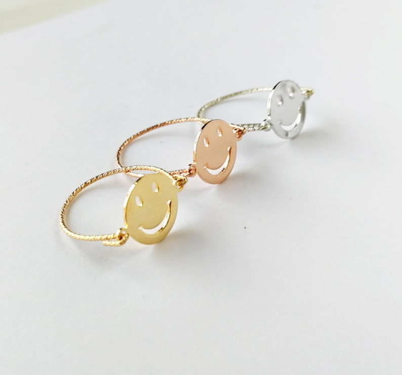 Smiling Face Ring, 925 Sterling Silver Wire, Gold Filled Wire, Connect ...