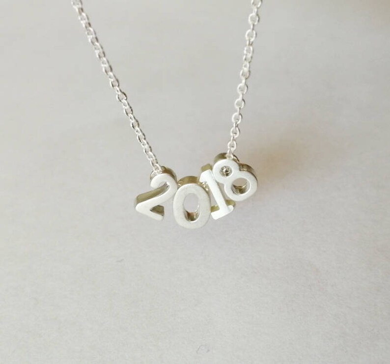 Silver Lucky Number Necklace matte Silver Number Silver | Etsy