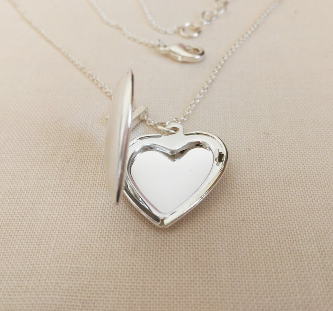 Heart Locket Necklace, Heart Locket Charm, Personalized Initial ...