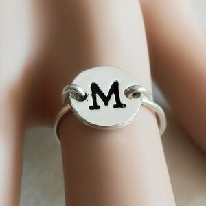 Initial Ring 925 Sterling Silver Wire Connect Silver Brass - Etsy