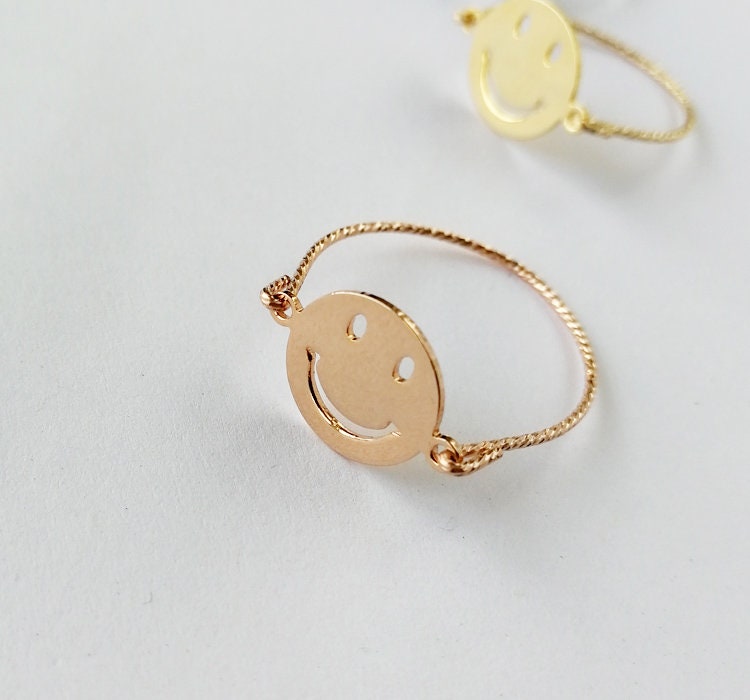 Smiling Face Ring, 925 Sterling Silver Wire, Gold Filled Wire, Connect ...