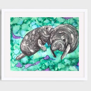 Manatees Abstract Original Alcohol Ink Painting - Etsy