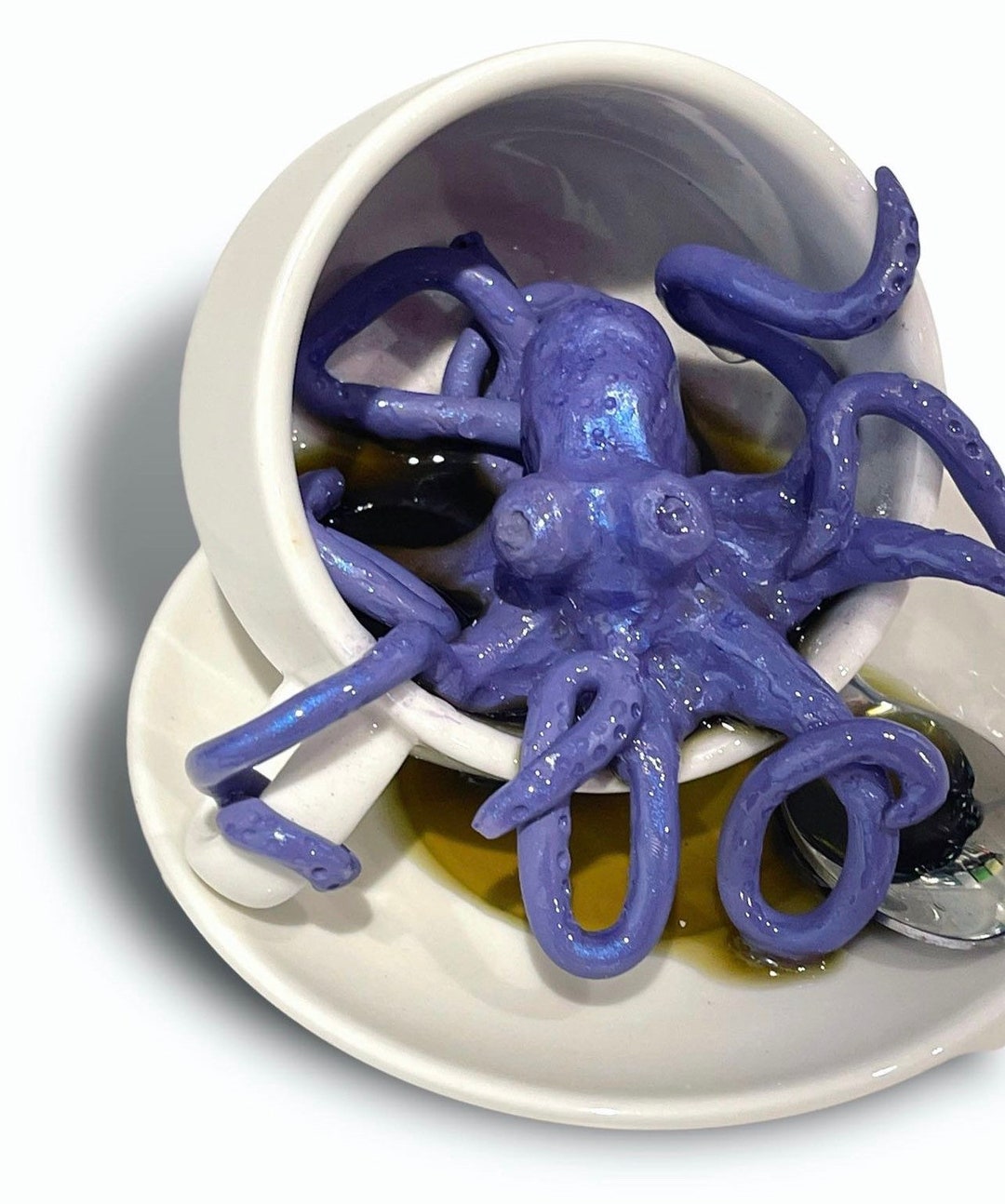 Tea Cup Creations - Purple Octopus - Tea Cup Sculpture. - Etsy