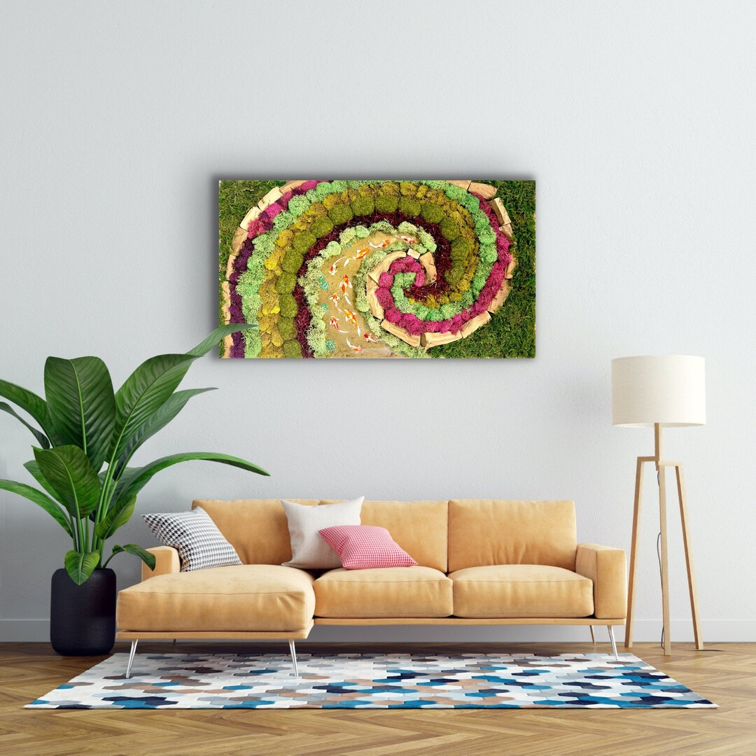 Moss Maze With Faux Koi Fish - Wall Art - Etsy