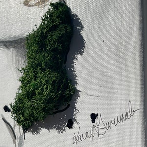 Moss Art - Contemporary Art Line Painting of a Woman With Moss Hair - Etsy