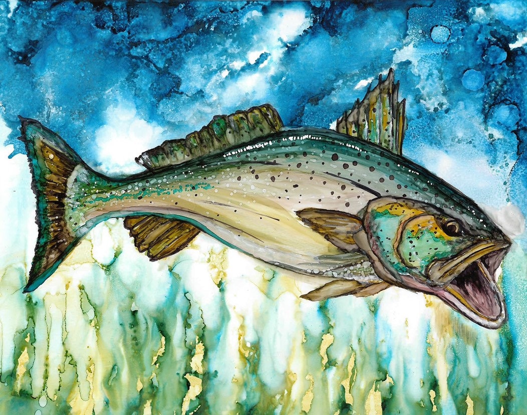 Spotted Trout Alcohol Ink Original Art Painting - Etsy