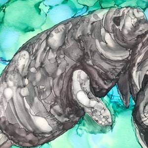 Manatees Abstract Original Alcohol Ink Painting - Etsy