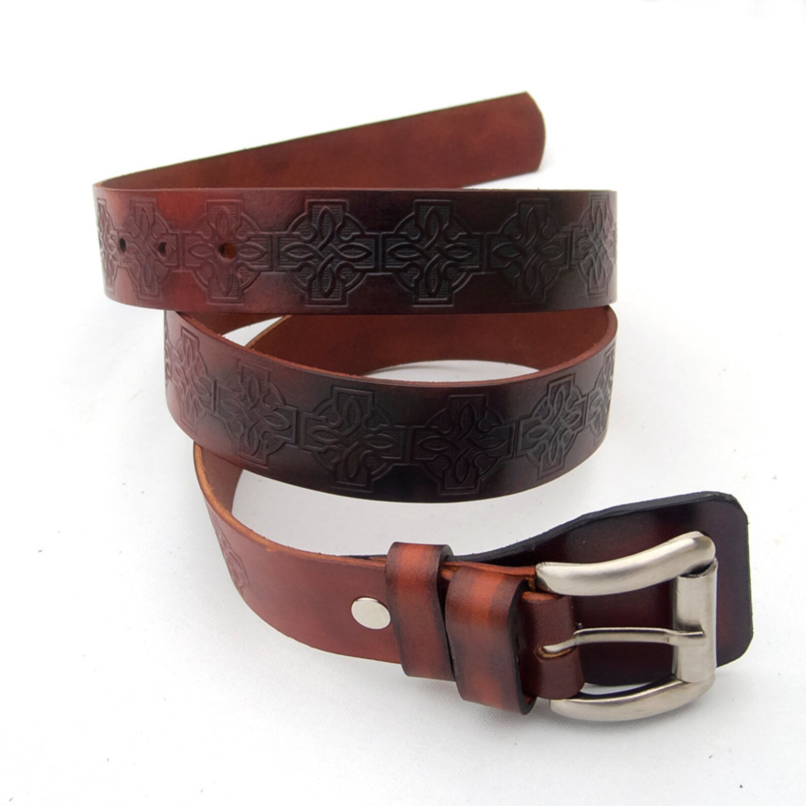 Leather Belt for Men/women, Celtic Flower Belt, Handmade Belt, Cow Belt ...