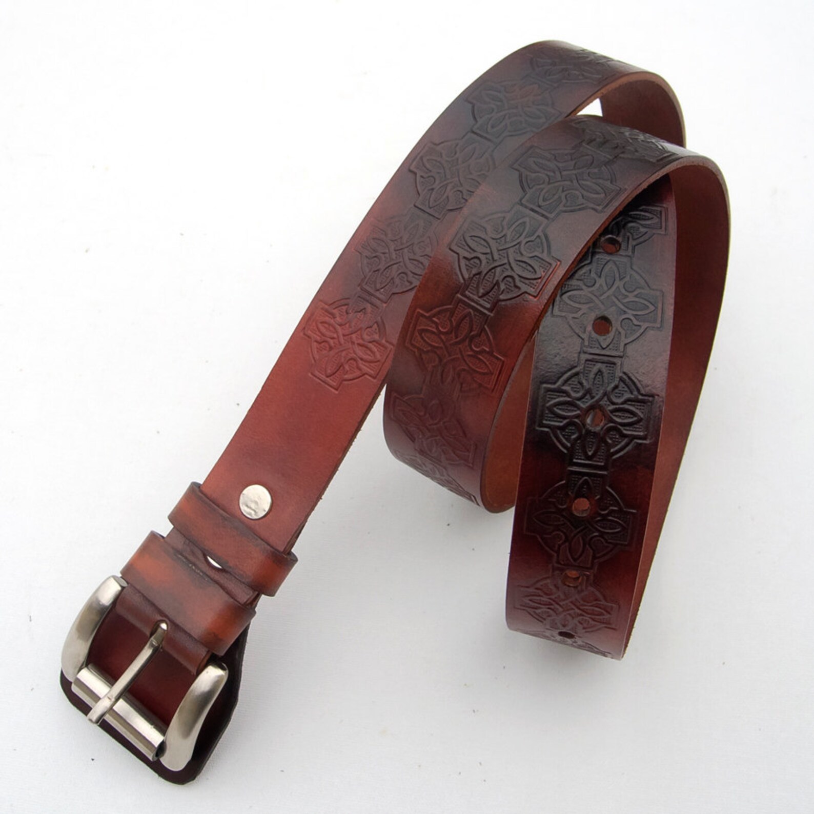 Leather Belt for Men/women, Celtic Flower Belt, Handmade Belt, Cow Belt ...