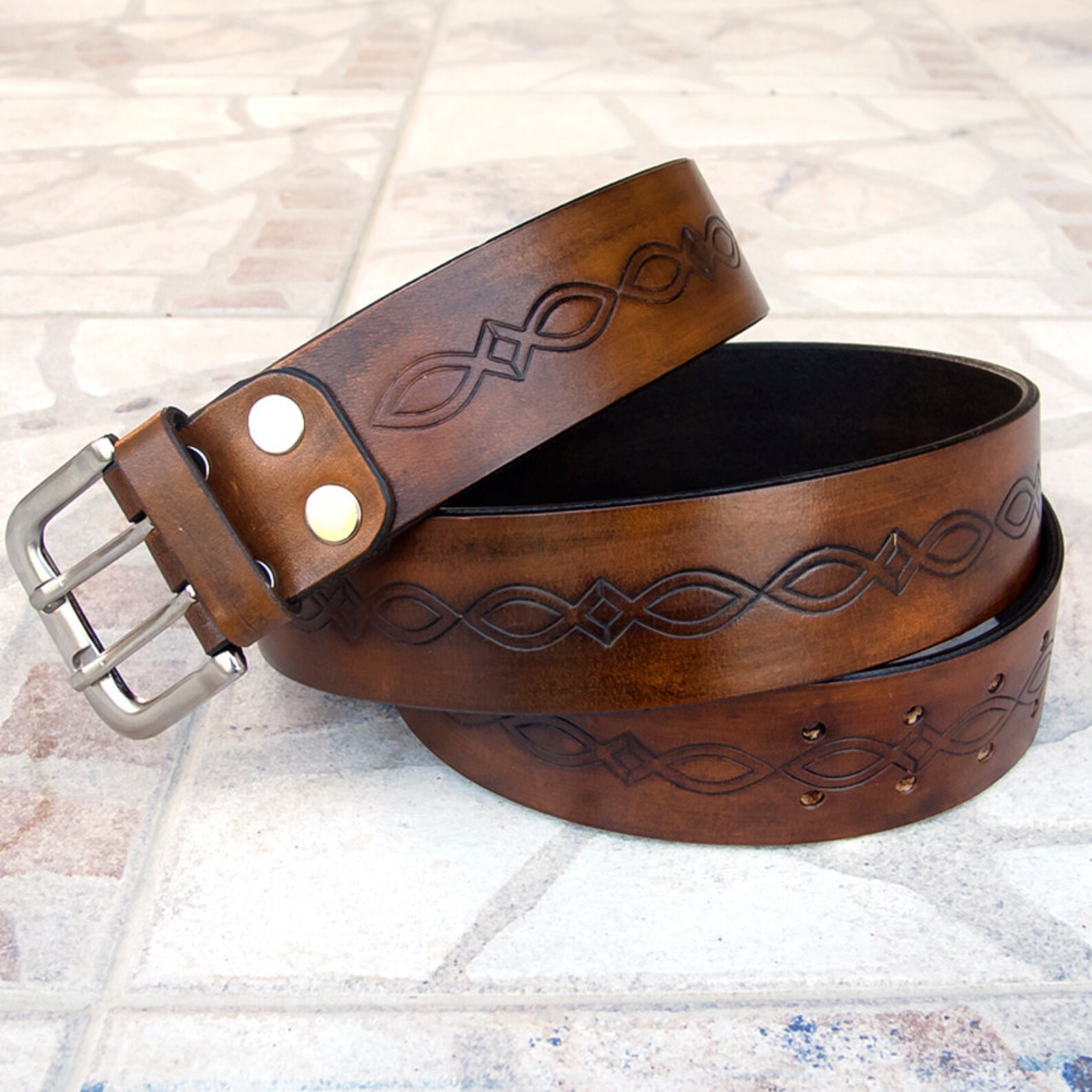 Men's Leather Belt, Men's Dark Brown Leather Belt, Rustic Leather Belt ...