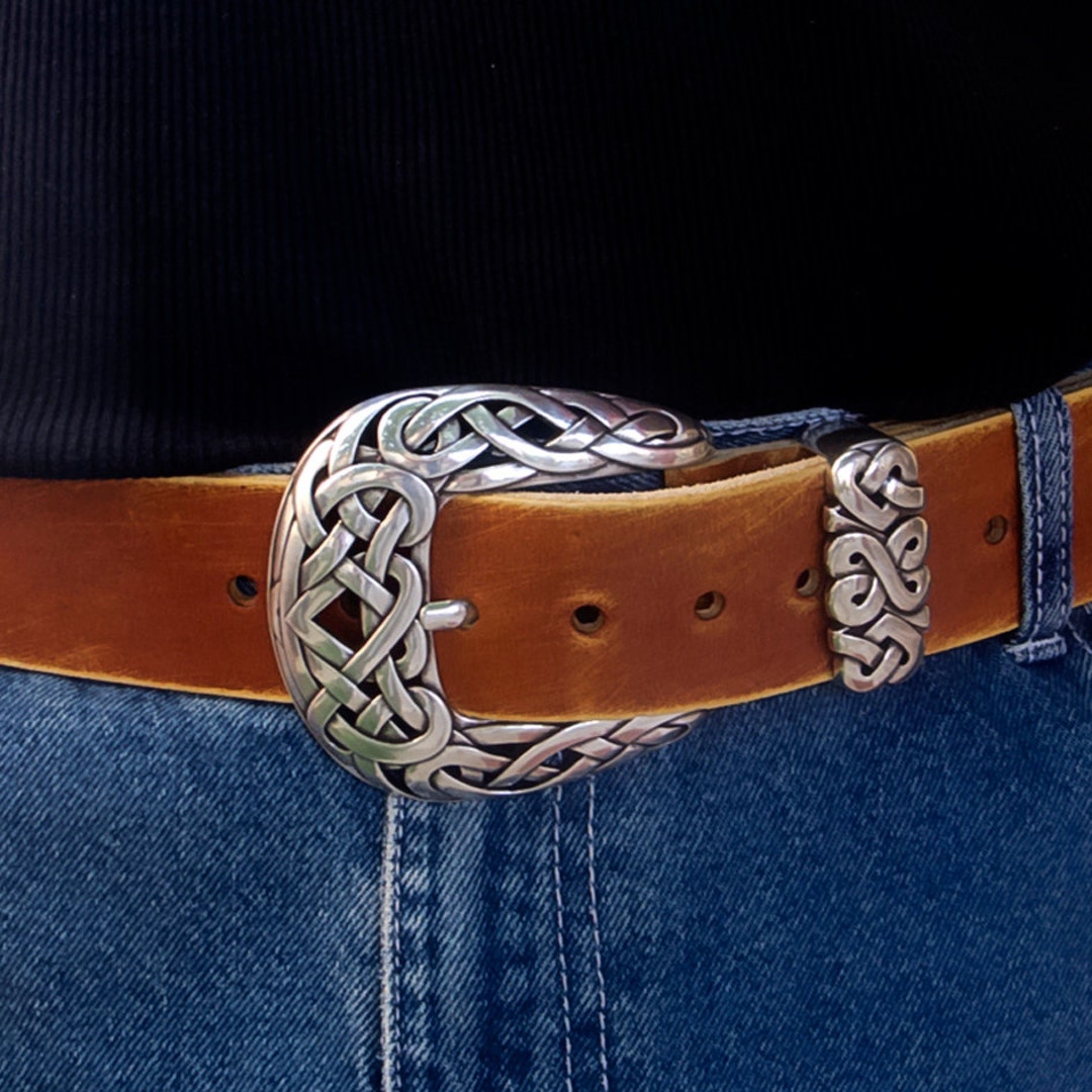 Men's Leather Belt, Rustic Leather Belt, Buckskin Color Leather Belt ...