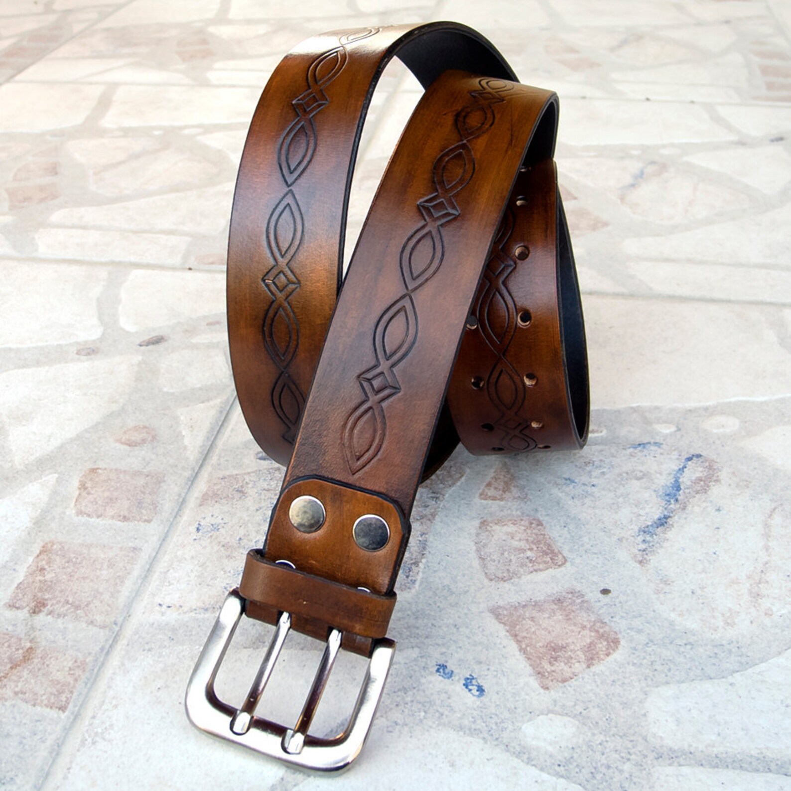 Men's Leather Belt, Men's Dark Brown Leather Belt, Rustic Leather Belt ...
