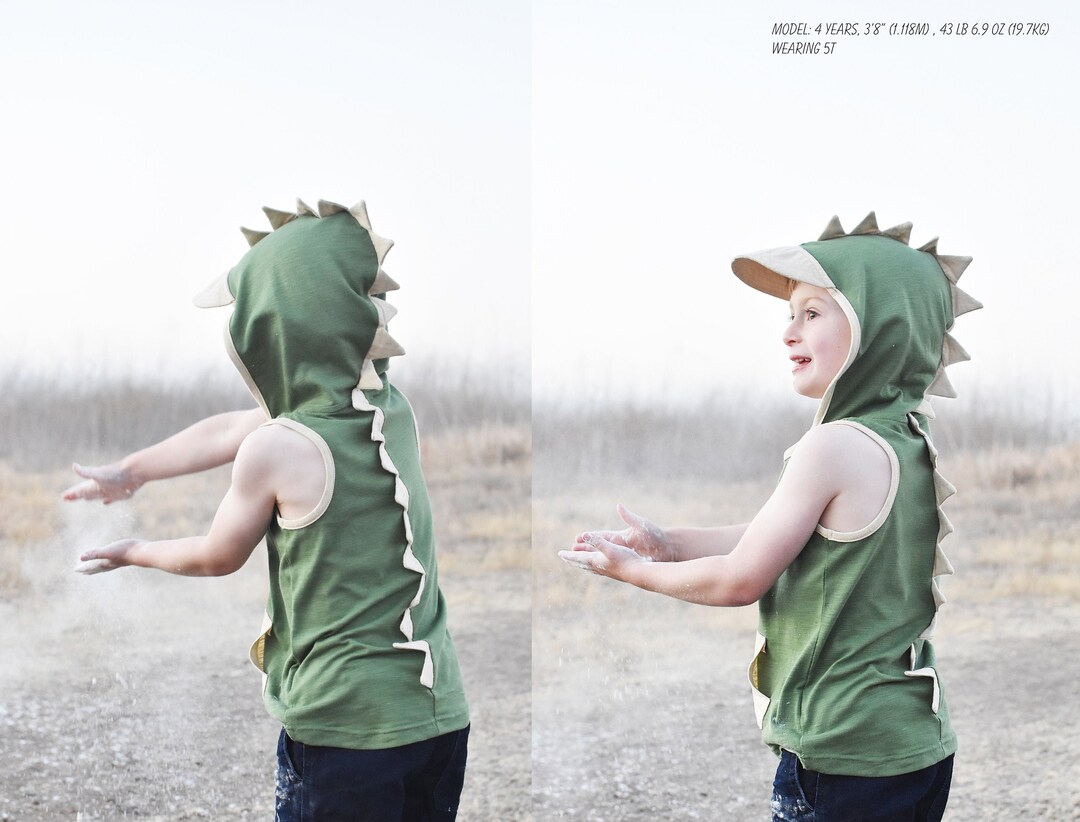 Medium 7-8 Years Green Dino Tank Top for Boys Girls With Sun - Etsy
