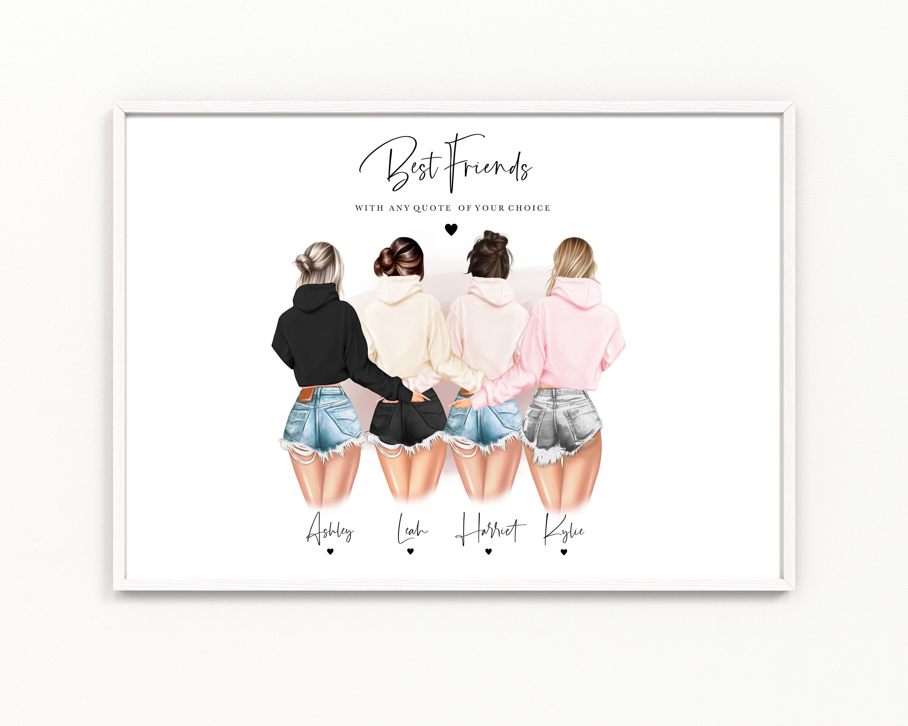 Best Friends | Group | Print | Personalised | Customisable | A4 | A5 ...