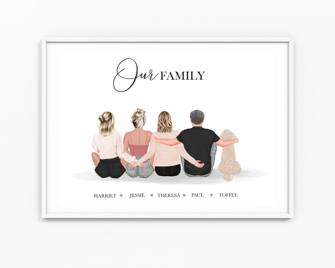 Our Family Print Sit Down Family Print Gift Personalised Build Gifting ...