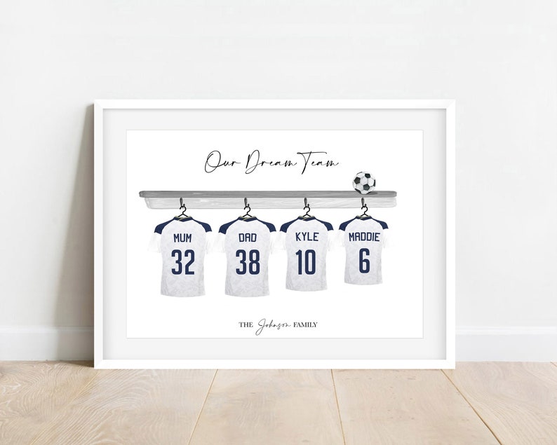 Our Dream Team Football Print Family Team A4 or A3 - Etsy UK