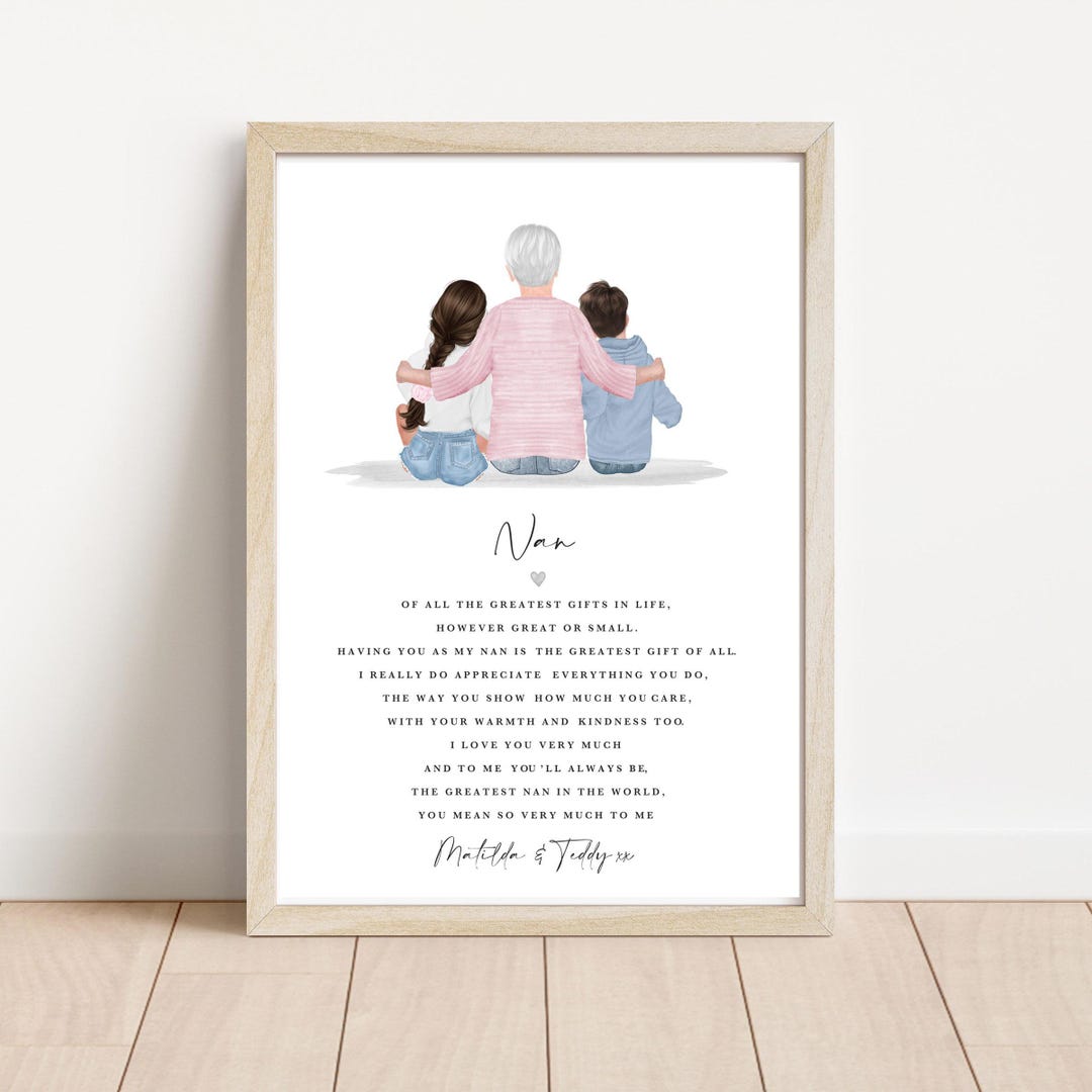 Personalized Nan Grandchildren Print: Custom Family Gift (unframed) - Etsy