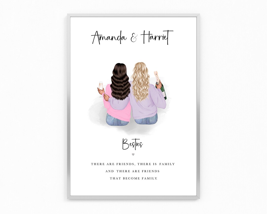 Best Friend Friendship Gift A5 A4 A3 Friends Gift Print Personalised ...