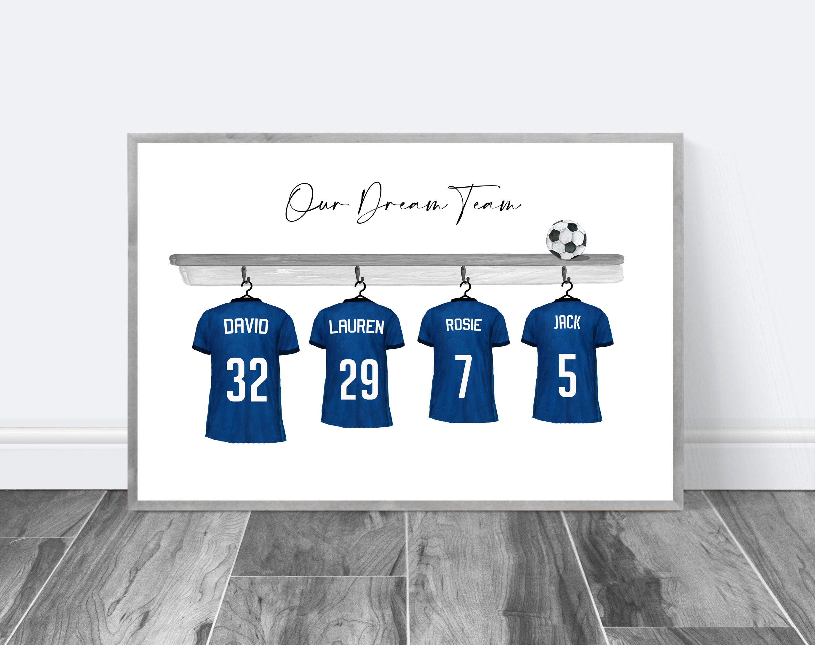 Our Dream Team Football Print Family Team A4 or A3 | Etsy