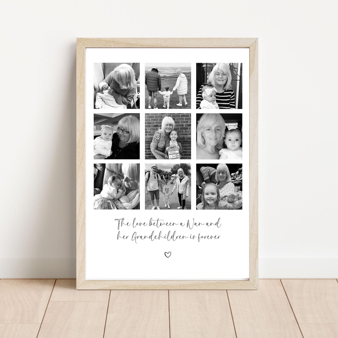 Personalised Gran Nan Grandma Grandparent Photo Collage Print: Custom ...