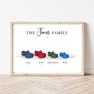 Clogs Family Shoes Custom Print Wall Home Our Family Gift Gifting ...
