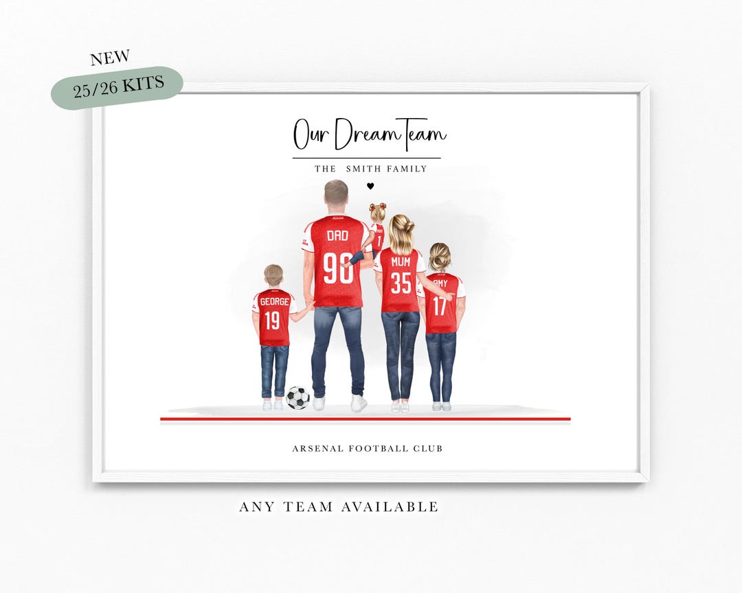 Football Any Team Family Print Our Dream Team Gift Family Gifts Dad ...