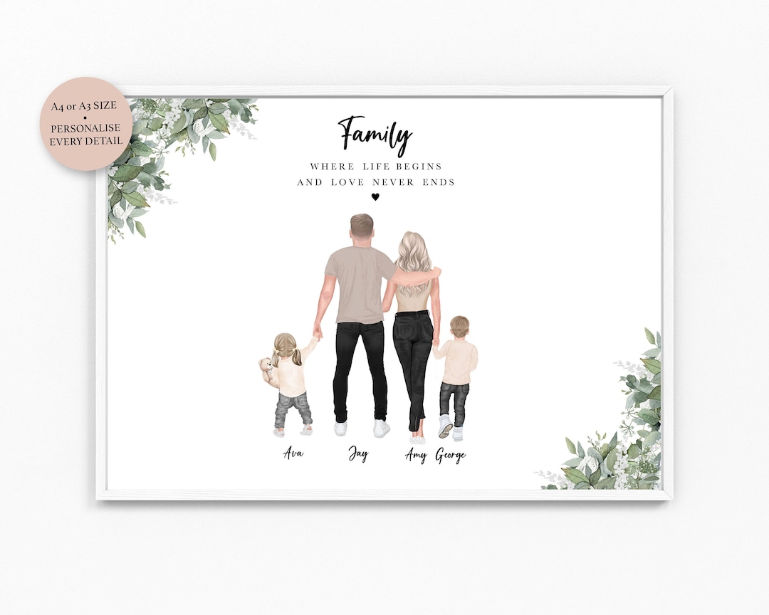 My Family Our Family Print Gift Digital A4 A3 Gift Personalised Gifting ...
