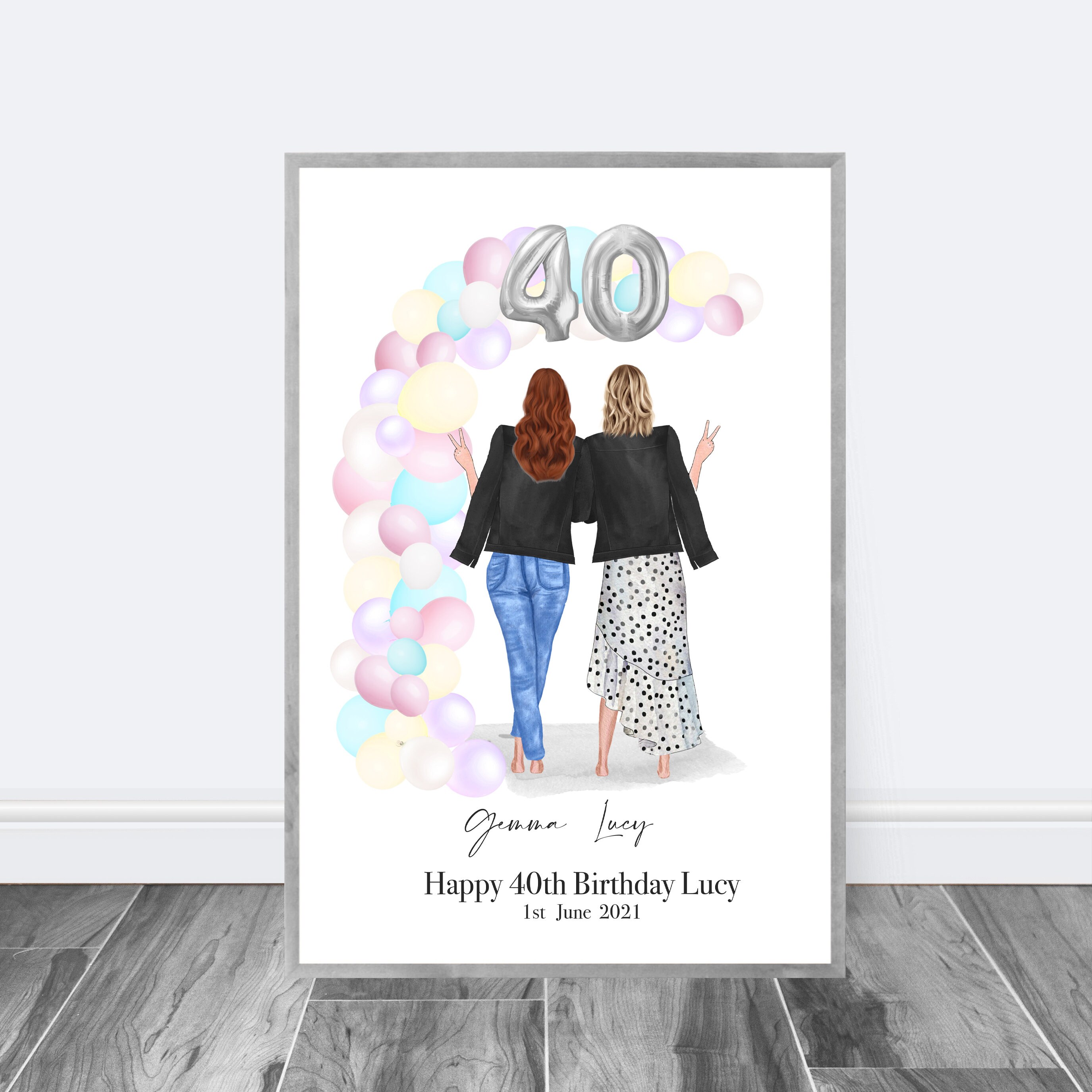 40 40th Birthday Balloons Arch Print Foil Happy | Etsy