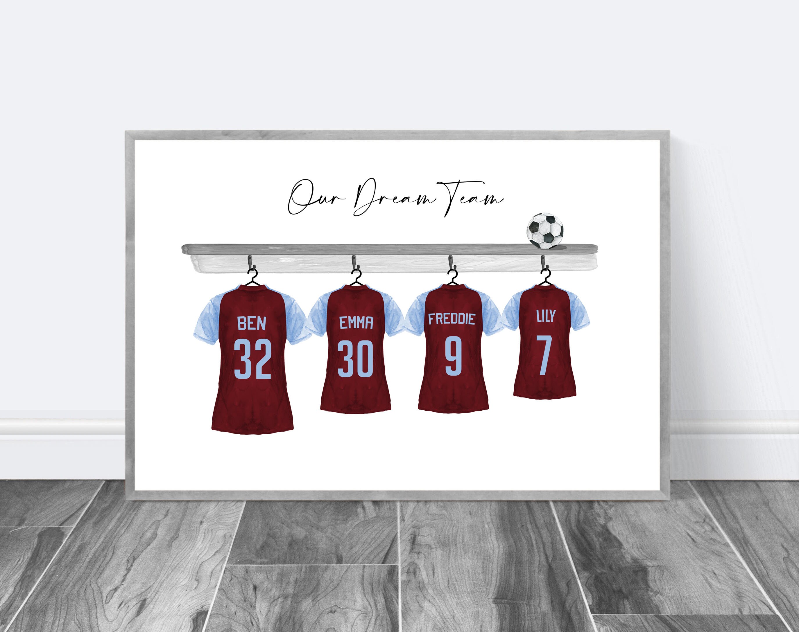 Our Dream Team Football Print Family Team A4 or A3 | Etsy