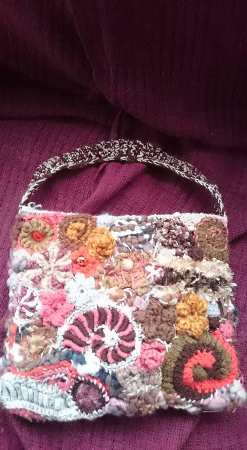 Autumn Colours Freeform Crochet Bag - Etsy