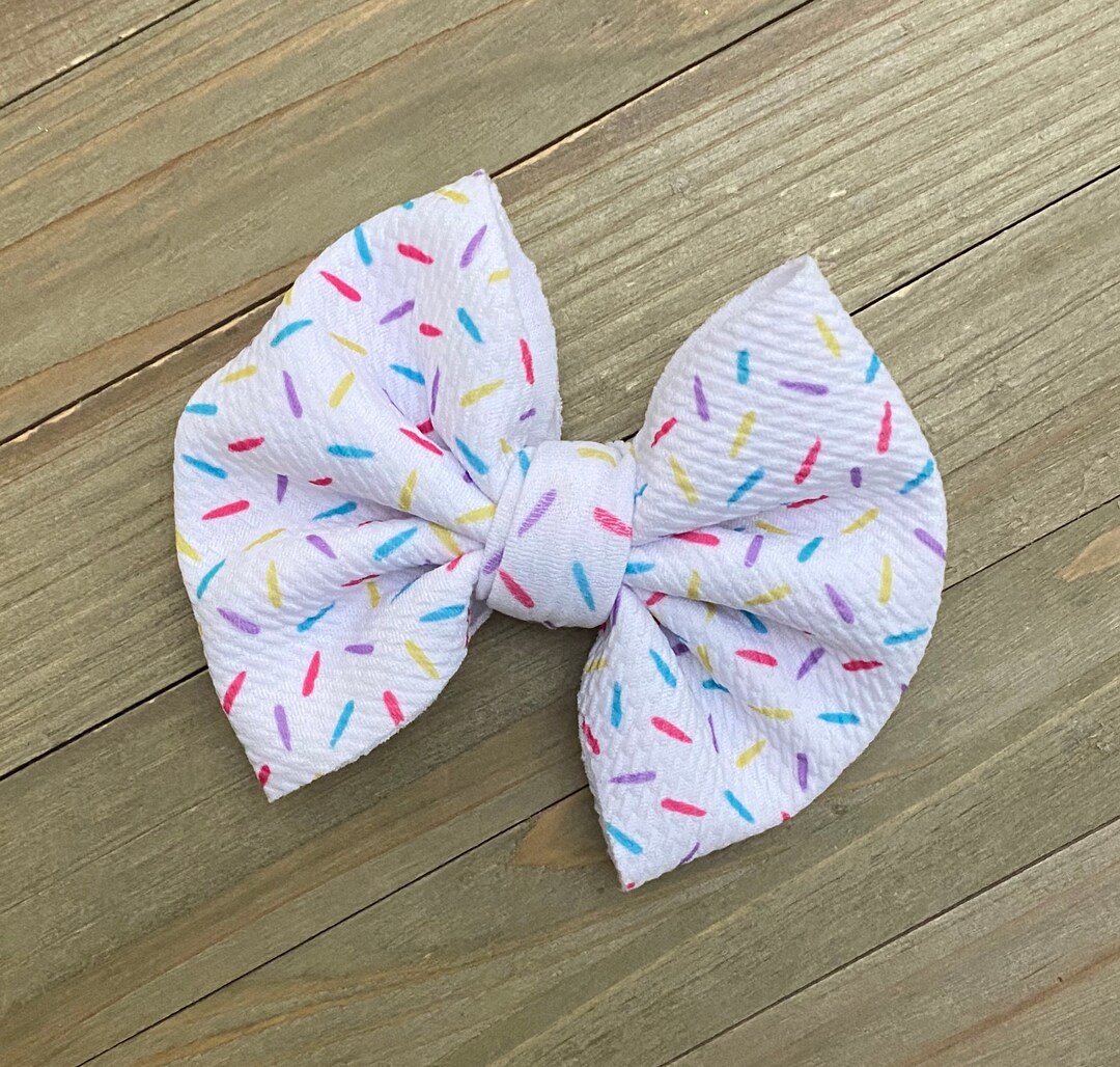 Rainbow Sprinkles Bow, Sprinkles Bow, Ice Cream Bow, Donut Bow, Rainbow ...