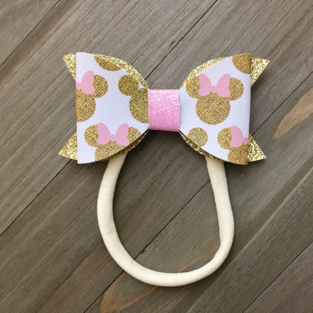 Golden Minnie Hair Bow, Minnie Mouse Bow, Minnie Bow, Minnie Mouse,gold ...