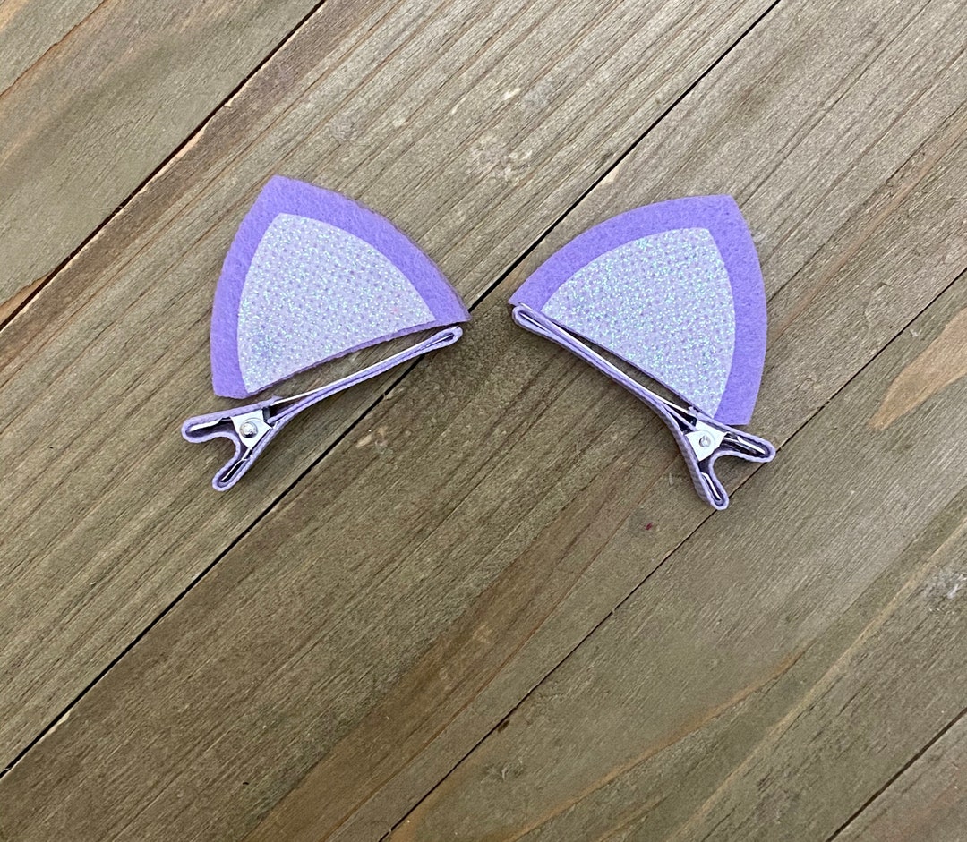 Lavender Cat Ears, Cat Ears, Cat Ear Hair Clips, Mini Cat Ears, Cat ...