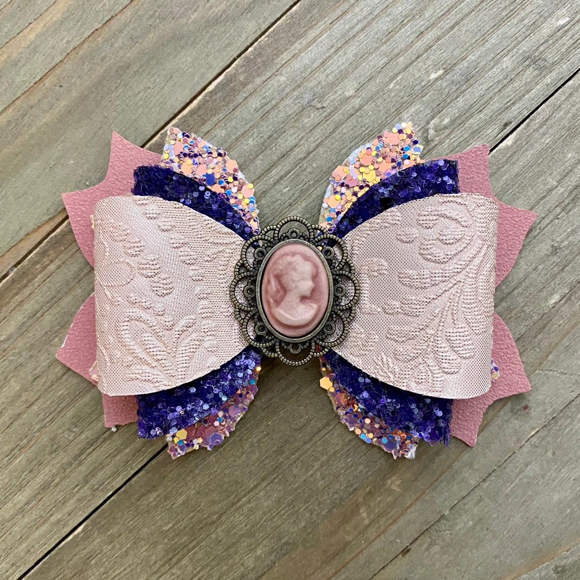 Rose Gold Bow Glitter Bow Rose Gold Hair Bow Cameo Bow - Etsy UK