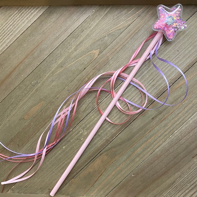 Pink Magic Fairy Wand Princess Wand Ribbon Wand Dress up - Etsy UK