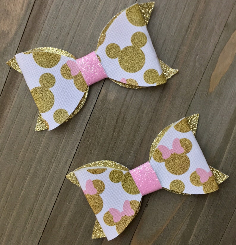 Golden Minnie Hair Bow Minnie Mouse Bow Minnie Bow Minnie - Etsy