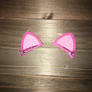 Pink Cat Ears, Cat Ears, Cat Ear Hair Clips, Mini Cat Ears, Cat Clips ...