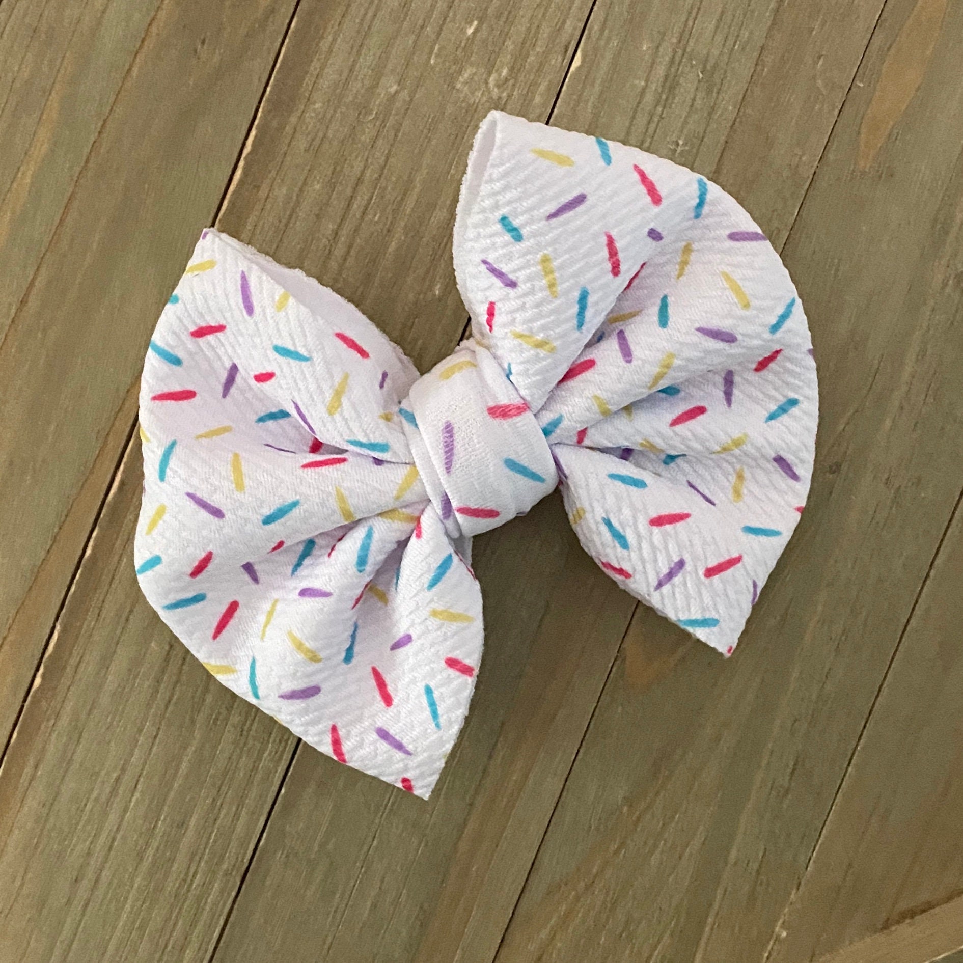 Rainbow Sprinkles Bow, Sprinkles Bow, Ice Cream Bow, Donut Bow, Rainbow ...