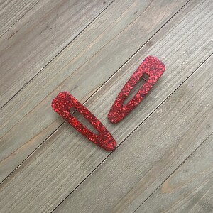 Red Resin Clips, Holographic Resin Clip, Red Hair Clip, Glitter Clip ...