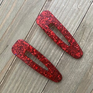 Red Resin Clips, Holographic Resin Clip, Red Hair Clip, Glitter Clip ...