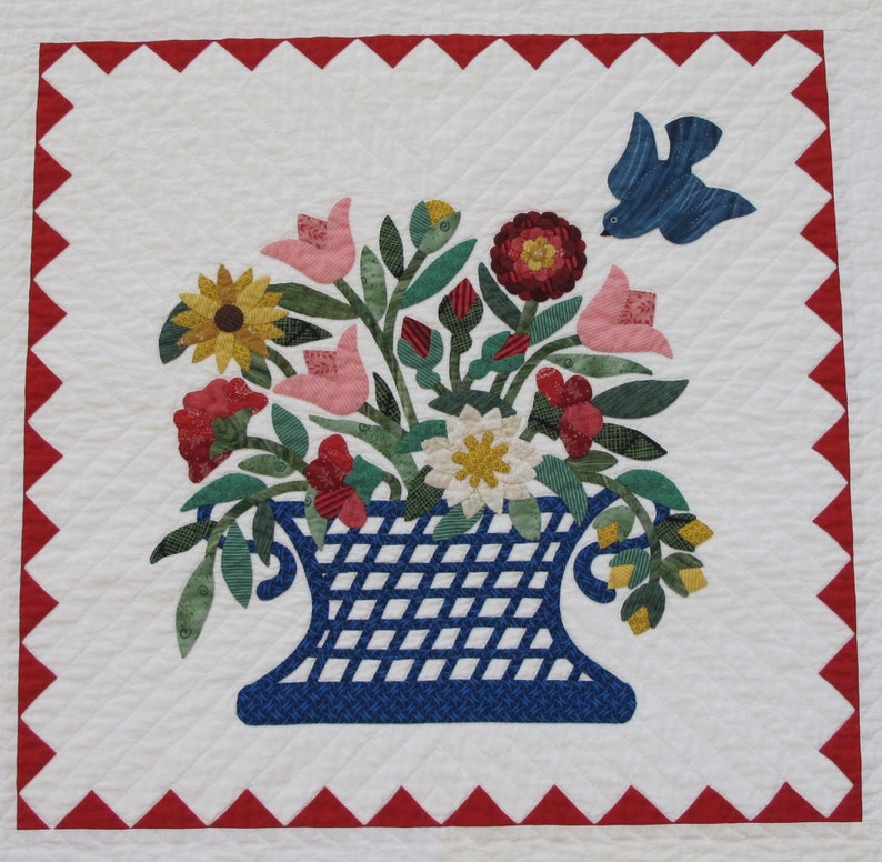 Bluebird Basket Applique Quilt Pattern PDF - Etsy