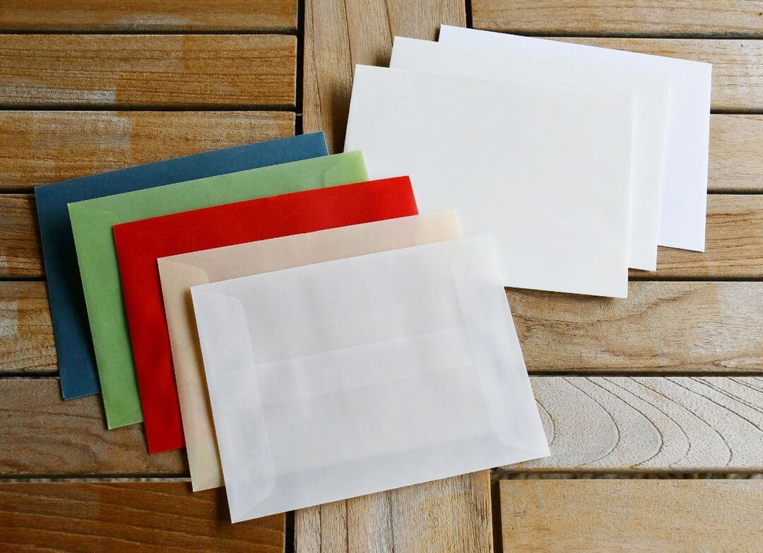 20 Translucent/opaque Envelopes Multiple Colors Available Size A-2 A-6 ...