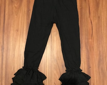 Black Ruffle Pants | Etsy