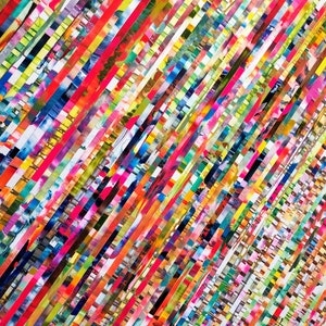 Unique Colorful Collage Artwork Chindi Collage Bright Stripe Collage ...