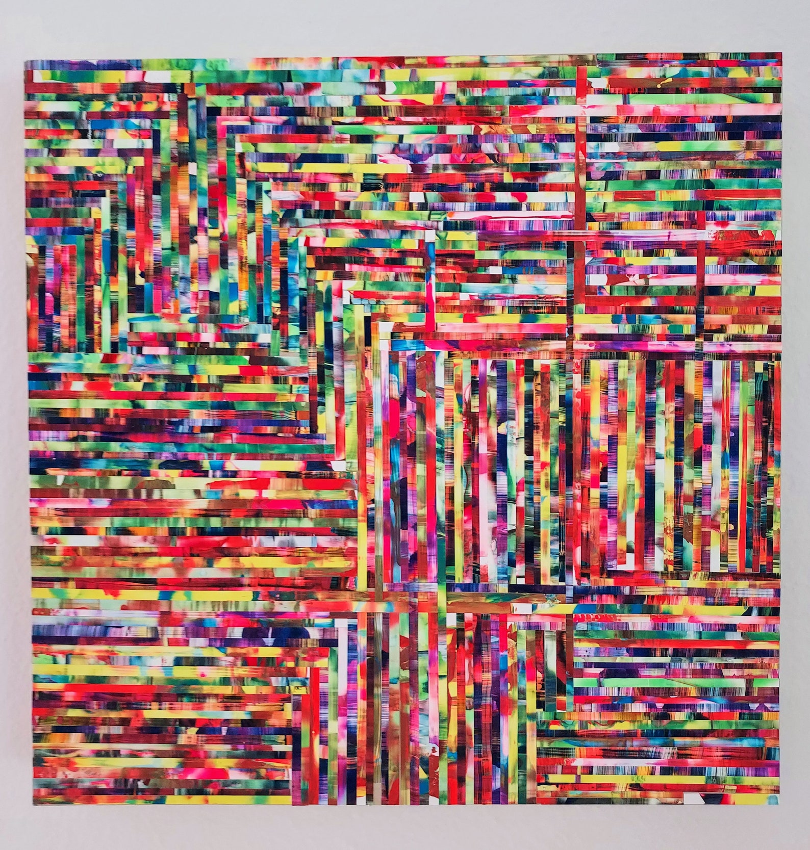 Colorful Abstract Unique Collage Art Vivid Color Artwork Pink and ...