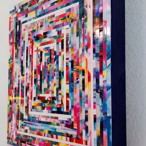 Unique Abstract Log Cabin Collage Original Mixed Media Art Color Lover ...