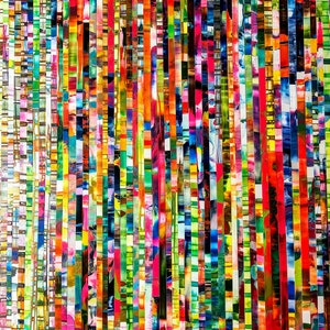 Unique Colorful Collage Artwork Chindi Collage Bright Stripe Collage ...