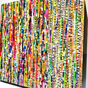 Unique Colorful Collage Artwork Chindi Collage Bright Stripe Collage ...